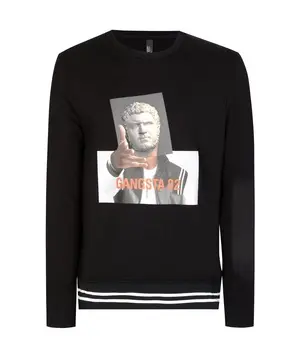 Neil Barrett Graphic Printed Crewneck Sweatshirt - Black