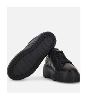 Hogan H-stripes Low-top Platform Sneakers - Black