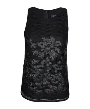 Emporio Armani Mesh Vest With Floral Appliqu
