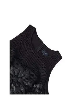 Emporio Armani Mesh Vest With Floral Appliqu