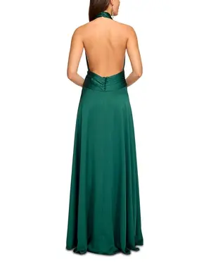 Ramy Brook Jasmine Plunge Neck Leg Slit Gown