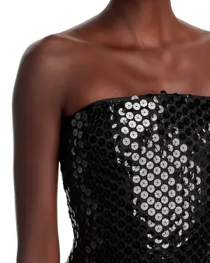 Ramy Brook Angel Sequin Strapless Gown