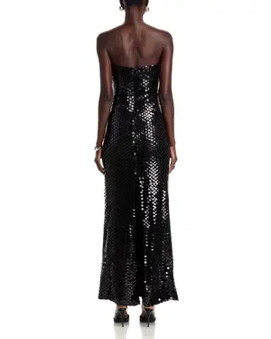 Ramy Brook Angel Sequin Strapless Gown