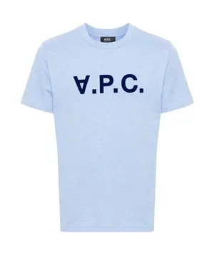 A.p.c. Logo Printed Crewneck T-shirt - Blue