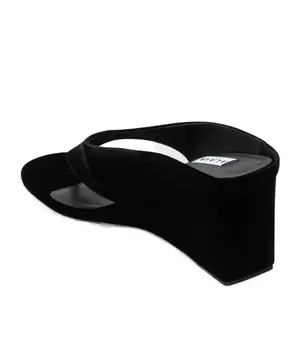 Alaïa Velvet Thong Wedge Mules