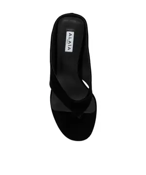 Alaïa Velvet Thong Wedge Mules