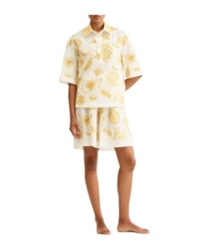 ERES Short Sleeve Floral Print Shirt - White