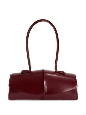 JIL SANDER Cowhide Shoulder Handbag - Cherry