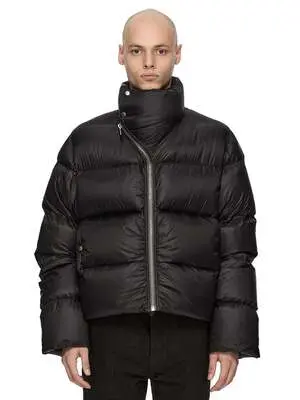 Rick Owens Down Padded Zip-up Jacket With Stand-up Collar