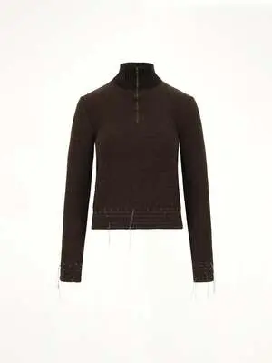 MAISON MARGIELA Crethestanesedewneck Stylish Wool Blend Mini Tee