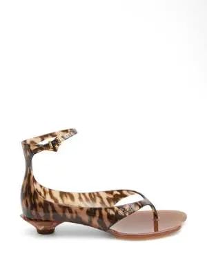 Chloé Buckle Sandals With Wavy Sole And Sculptural Heel - Marrone