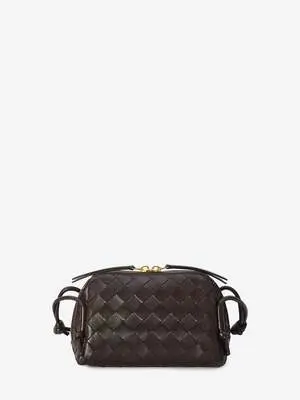 Bottega Veneta Bottega Veneta Woven Lamb Leather Crossbody Bag Marrone