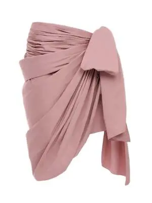 Chloé Fluid Draped Mini Skirt With Hip Bow - Rosa