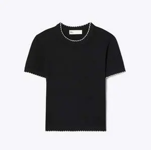 Tory Burch Wool Scalloped Hem Top