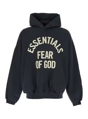 ESSENTIALS Graphic Pullover Hoodie - Black