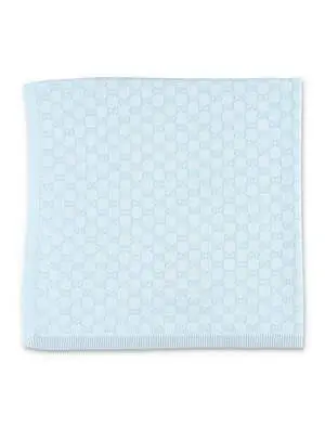 Gucci Baby Mini Blanket With Gg Jacquard And Cotton-wool Blend
