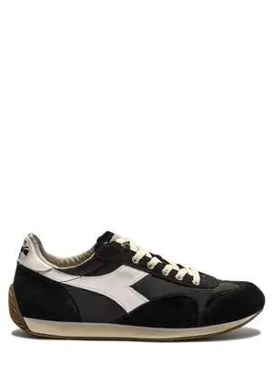 DIADORA Stonewash Fabric And Suede Sneakers With Wax Finish - Nero