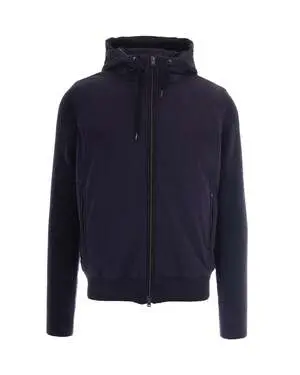 Herno Hooded Hybrid Zip Jacket - Blu Navy