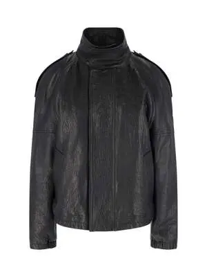 Saint Laurent High-neck Leather Jacket