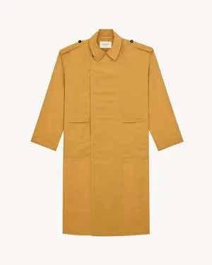 Saint Laurent Long Buttoned Jacket With Pockets