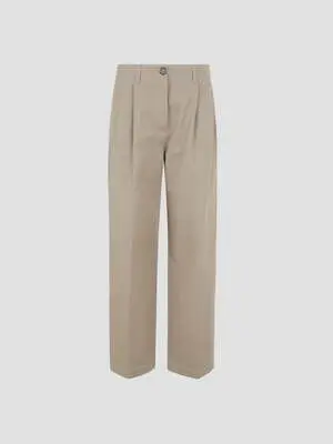 TOTEME Organic Cotton Twill Pleated Trousers