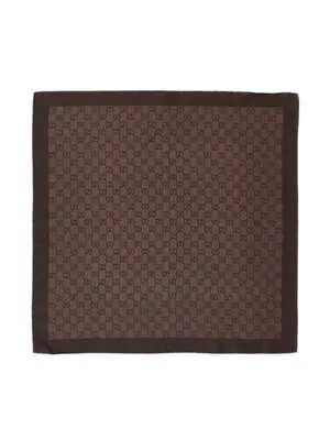 Gucci Gucci Silk Trim Scarf 55cm X 55cm Marrone
