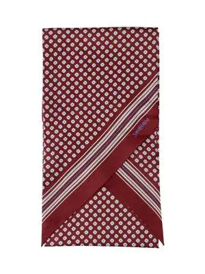 Saint Laurent Printed Silk Scarf - Red