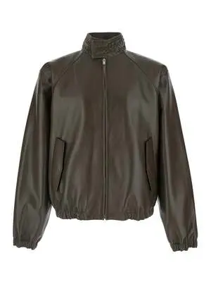 Bottega Veneta Leather Bomber Jacket