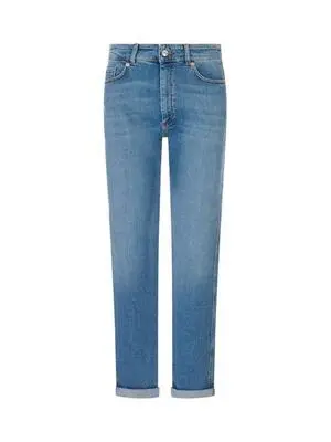 Sportmax Cotton Blend Straight Leg Jeans - Navy Blue