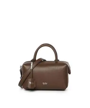 Max Mara Luxury Calf Leather Holdall - Dark Brown