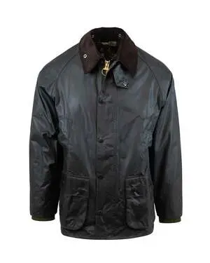Barbour Waxed Field Jacket With Corduroy Collar - Sage