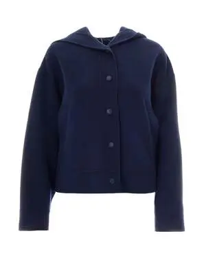 Max Mara Hooded Wool Blend Button-front Jacket