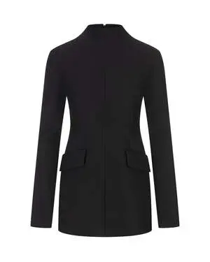 Sportmax Tailored High-neck Longline Blazer Jacket - Nero