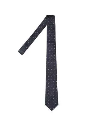 Saint Laurent Polka Dot Silk Tie - Blue