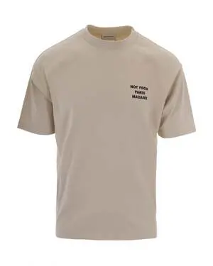 Drole De Monsieur Graphic Cotton Crewneck T-shirt - Mastic