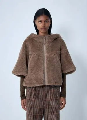 Max Mara Wool-and-cashmere Blend Cropped Hooded Jacket