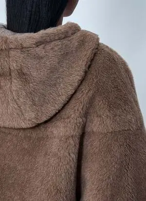 Max Mara Wool-and-cashmere Blend Cropped Hooded Jacket