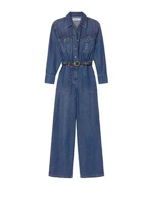 SELF-PORTRAIT Denim Jumpsuit - Multicolor