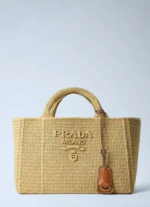 Prada Large Woven Raffia Tote Bag