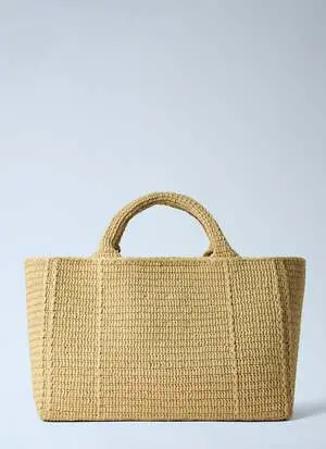 Prada Large Woven Raffia Tote Bag