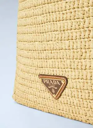 Prada Large Woven Raffia Tote Bag