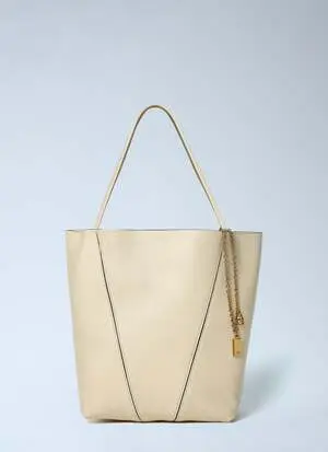 Chloé Spin Leather Tote Bag - Cream