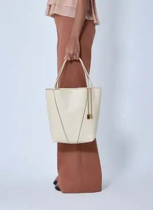 Chloé Spin Leather Tote Bag - Cream