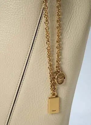 Chloé Spin Leather Tote Bag - Cream