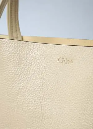 Chloé Spin Leather Tote Bag - Cream