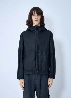 Stone Island Technical Zip-up Hooded Jacket - Black