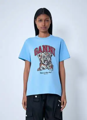 Ganni Straight Hem T-shirts For Women