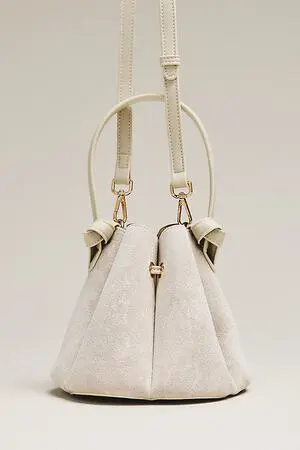 MELIE BIANCO Faux-suede Bucket Bag - Light Grey
