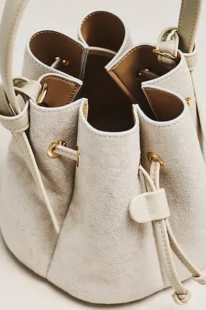 MELIE BIANCO Faux-suede Bucket Bag - Light Grey