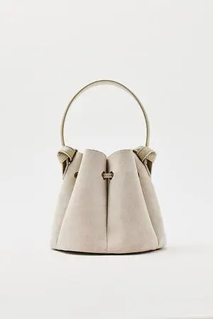 MELIE BIANCO Faux-suede Bucket Bag - Light Grey